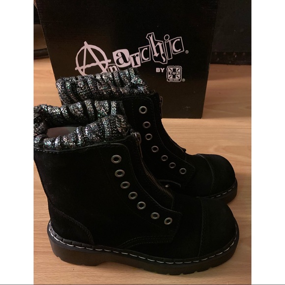 tuk | Shoes | Tuk Zipper Front Waxy Suede Combat Boots | Poshmark